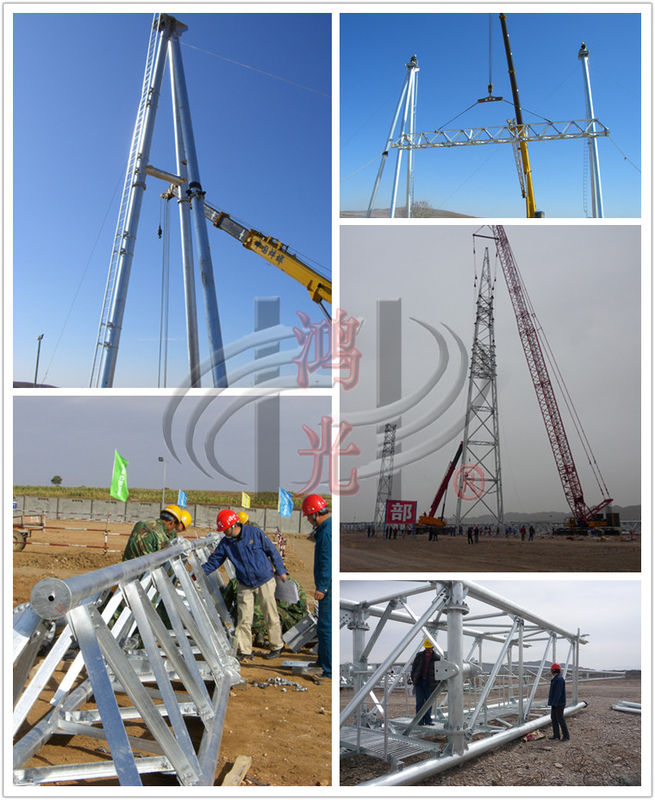 Electrical Substation Galvanized Steel Structure CO2 Welding