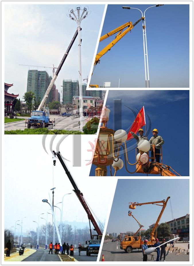 60ft Steel Tubular Electric Pole Commercial Area Galvanized Octagonal Pole