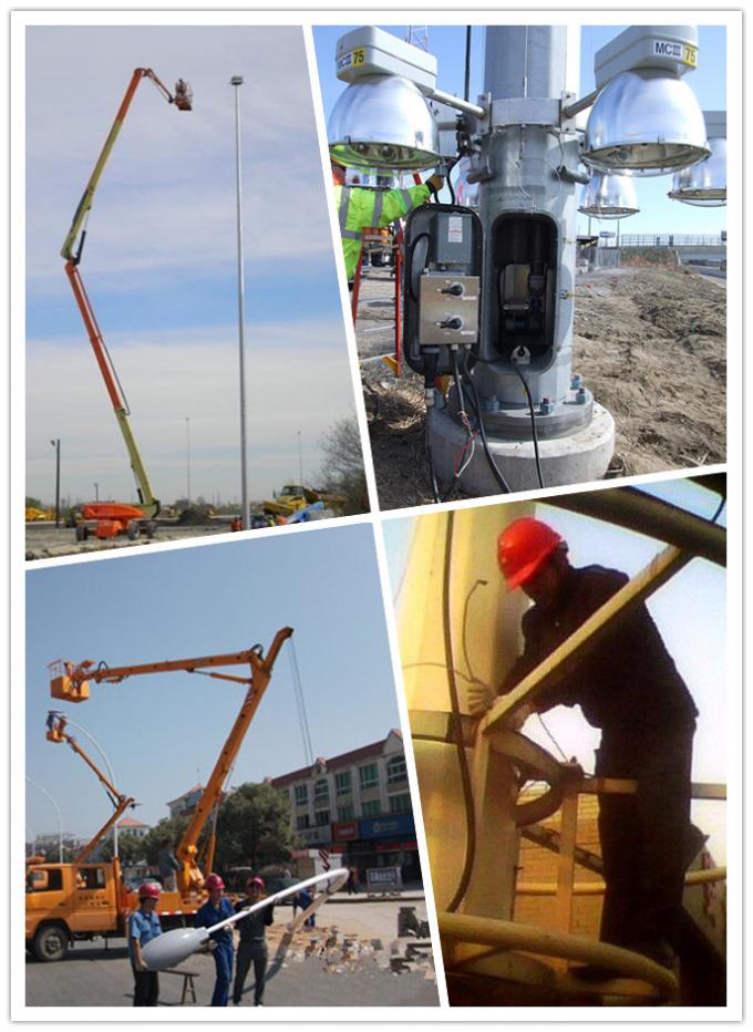 Overlap Galvanized High Mast Light Pole , Roadway LED Light Poles
