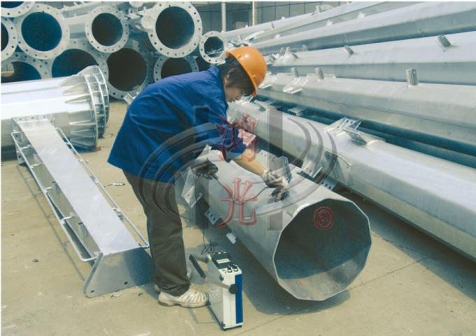 Self Supporting Communication Steel Utility Poles With Inner Climbing ...