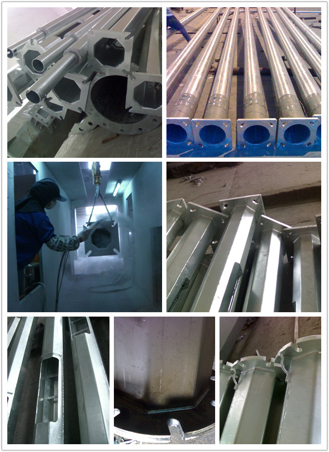 H10m Hot Dip Galvanized CCTV Camera Pole / Surveillance Camera Poles ...