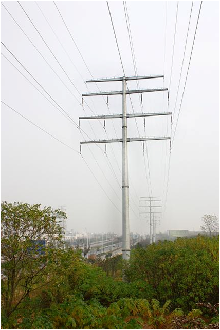 Outdoor 10KV HDG Steel Tubular Pole with Overhead Pole Line Hardware ...