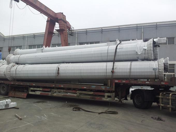 Hot Dip Steel Tubular Pole 10mm Galvanized Metal Conical Electric Power ...