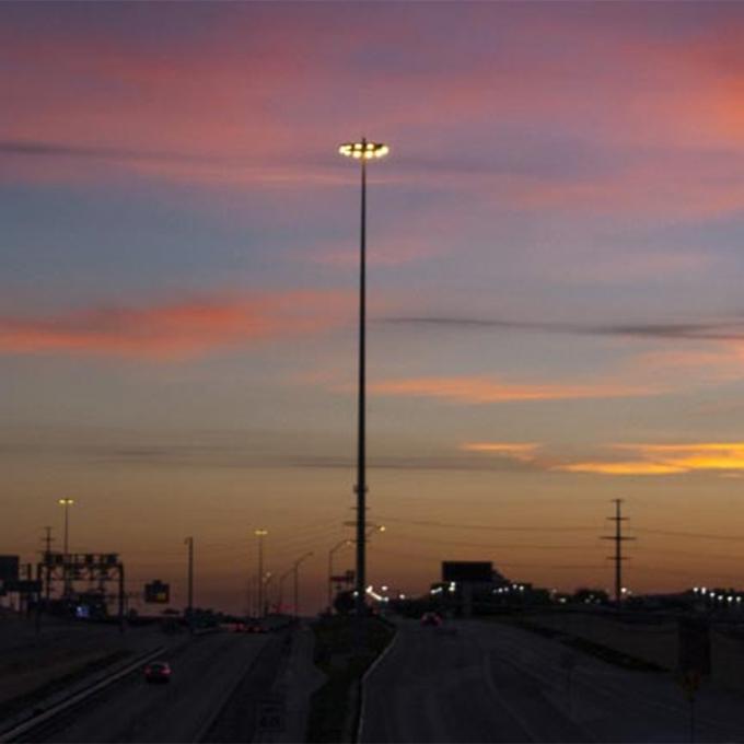 High Mast Steel Utility Poles 30m With Platform For Stadium And Highway ...