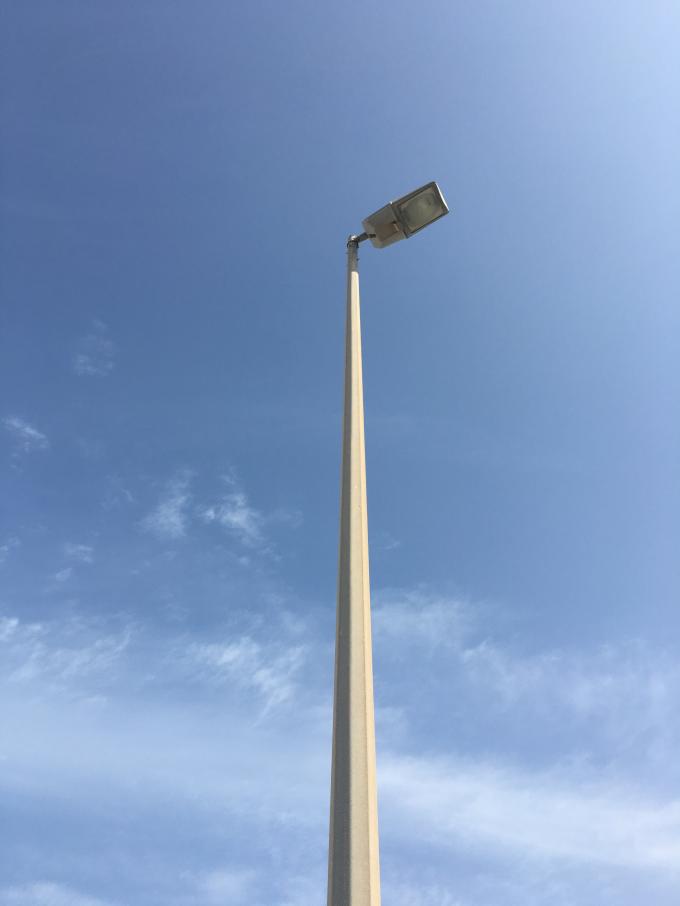 ISO 9001 Steel Tubular Pole Single Arm Steel Power Pole With LED Lighting