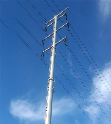 69KV - 220KV Design Load Power Transmission Pole For Overhead ...
