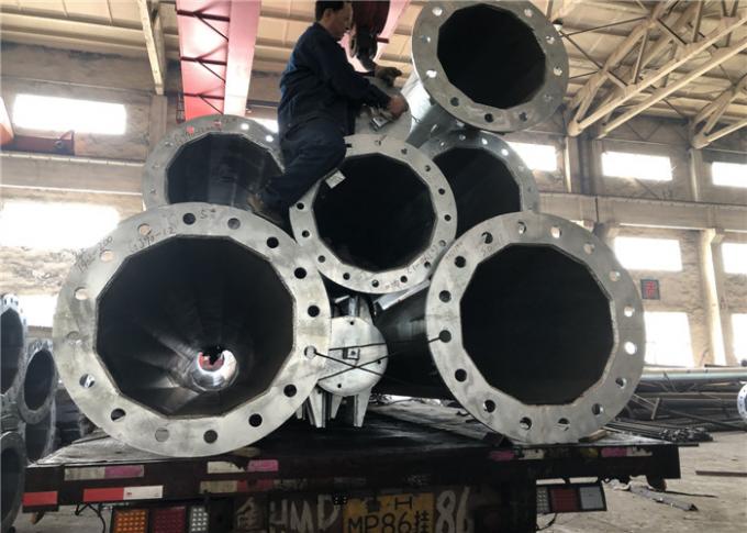 40 - 60FT Octagonal Steel Pole Electrical Power Galvanized Pole ...