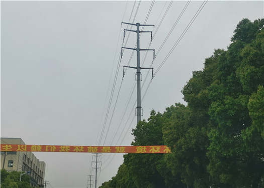 Steel Flange Connection Type Electrical Power Pole , Galvanized Pole ...