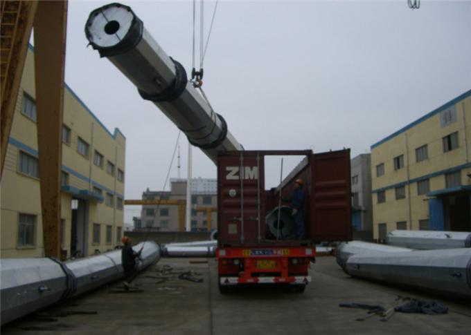 Bitumen Painted Polygonal Galvanized Street Light Pole / Steel ...