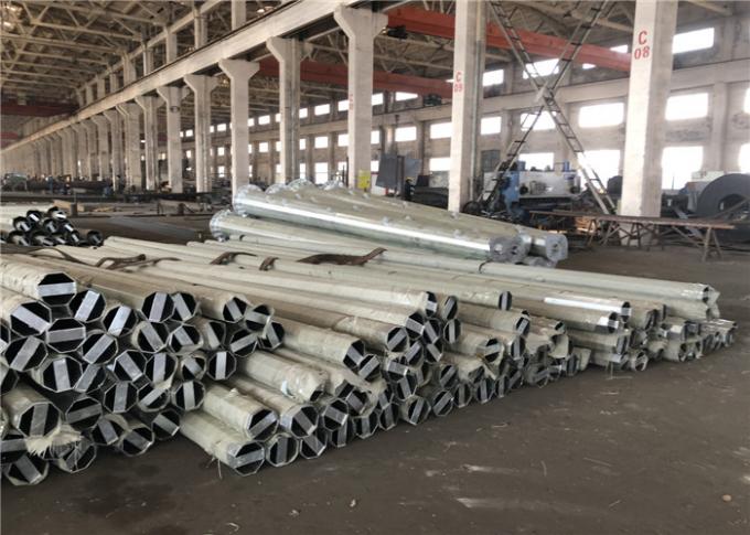 220KV Q460 Round Galvanised Steel Posts Bitumen Painted