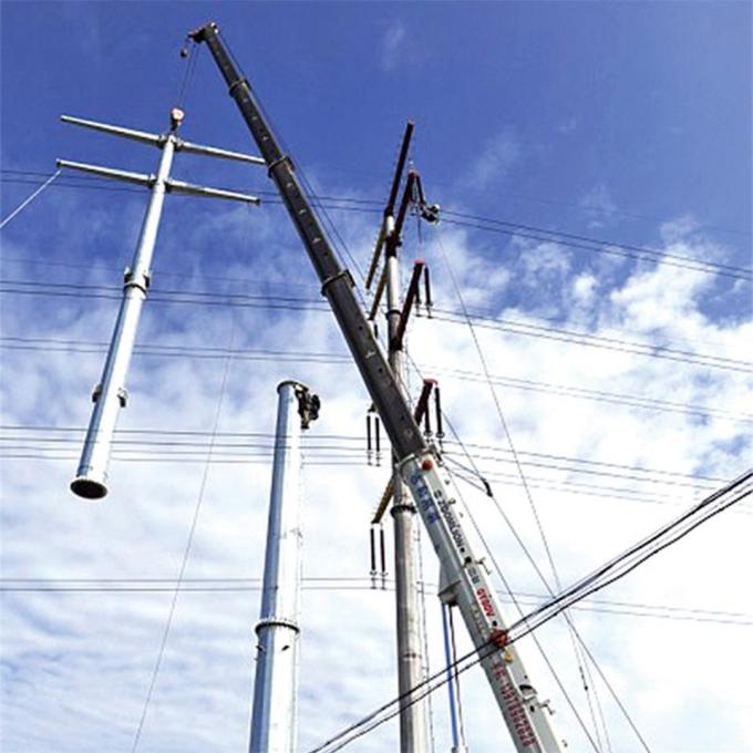 Transmission Line Project Electrical Power Pole , Metal Utility Pole ...