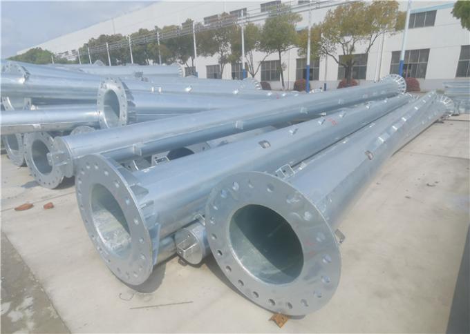 Customized Galvanized Steel Pole Flange Type Transmission Line Electrical